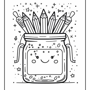 Coloring Pages - 100 Cute Kawaii in A Jar Coloring Adult and Kid ...