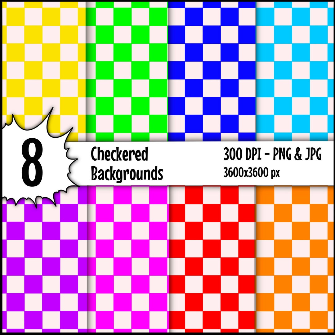 Checkerboard Wallpaper, Checkered Color Background Digital Paper ...