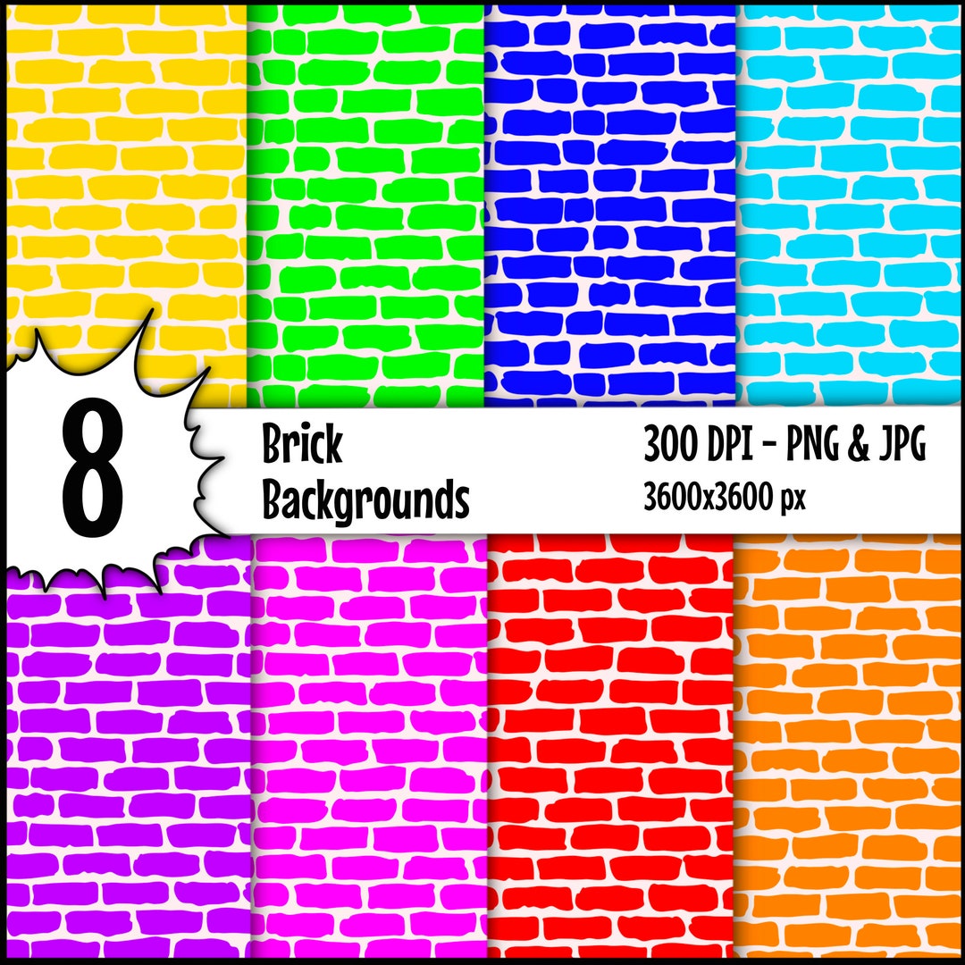 Brick Digital Paper, Brick Background, Distressed Brick, Brick Paper ...