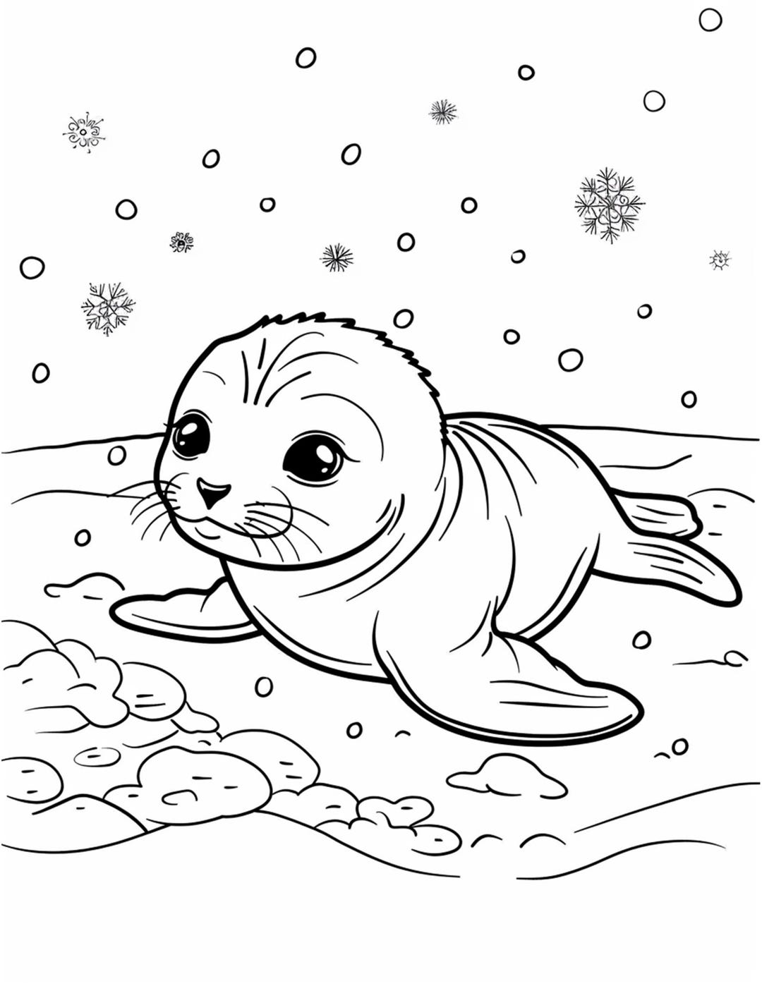 Coloring Pages - 100 Winter Animal Pages Adult and Kid Coloring ...