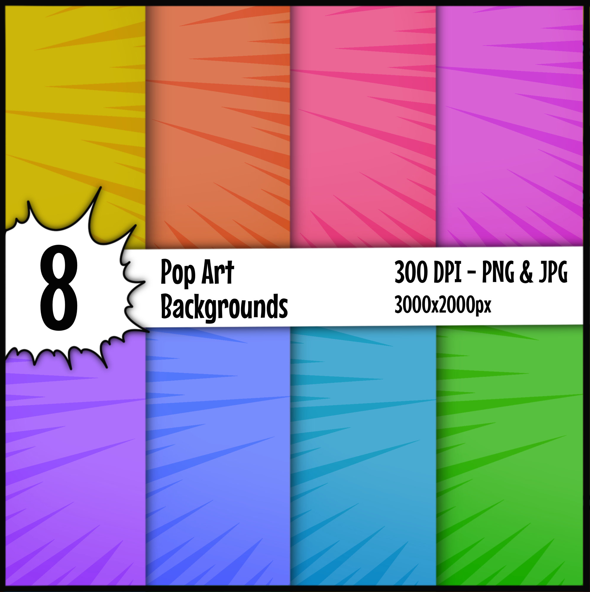 Comic Pop Art Background Wallpaper - Digital Paper - Colorful Cartoon ...