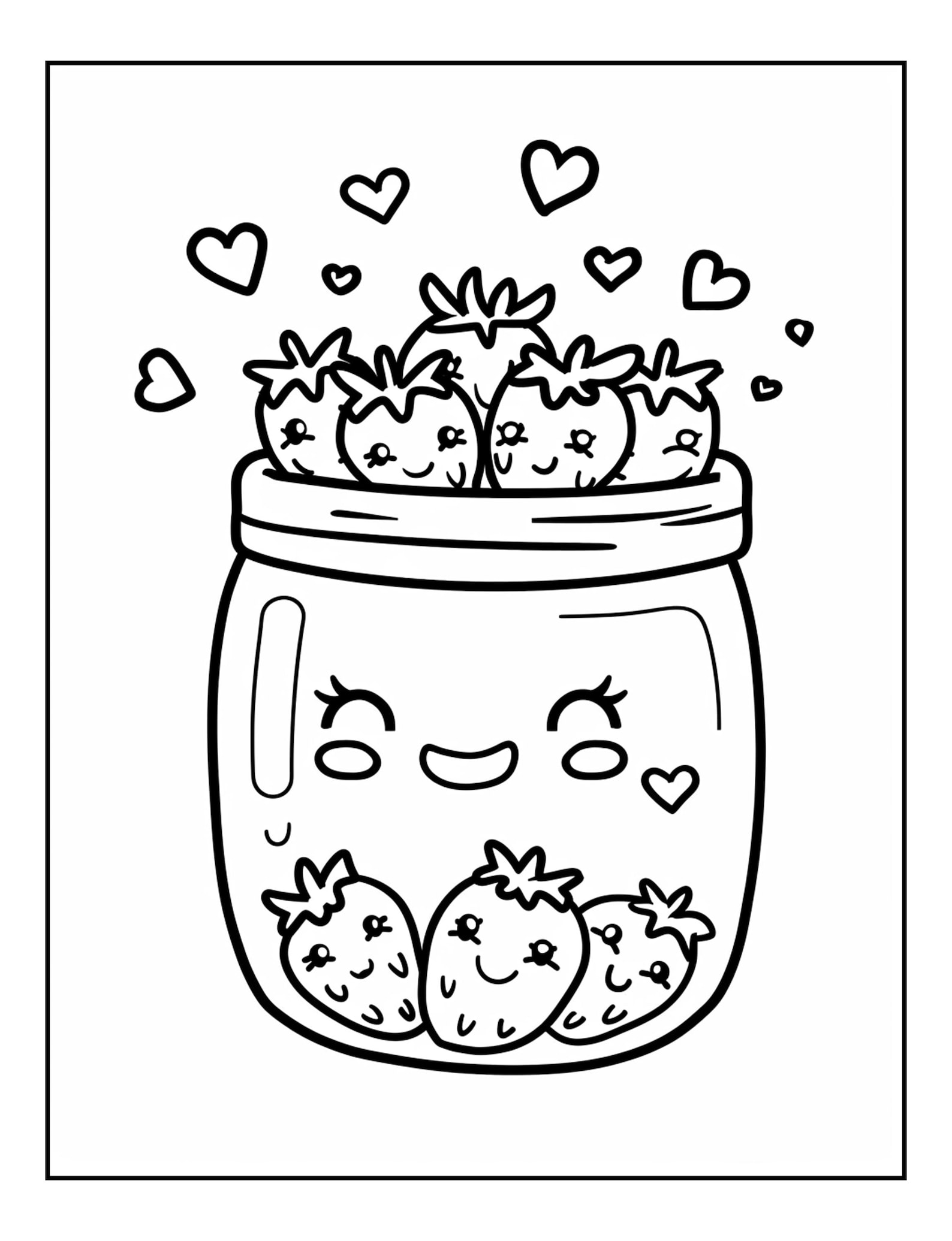 Coloring Pages - 100 Cute Kawaii in A Jar Coloring Adult and Kid ...