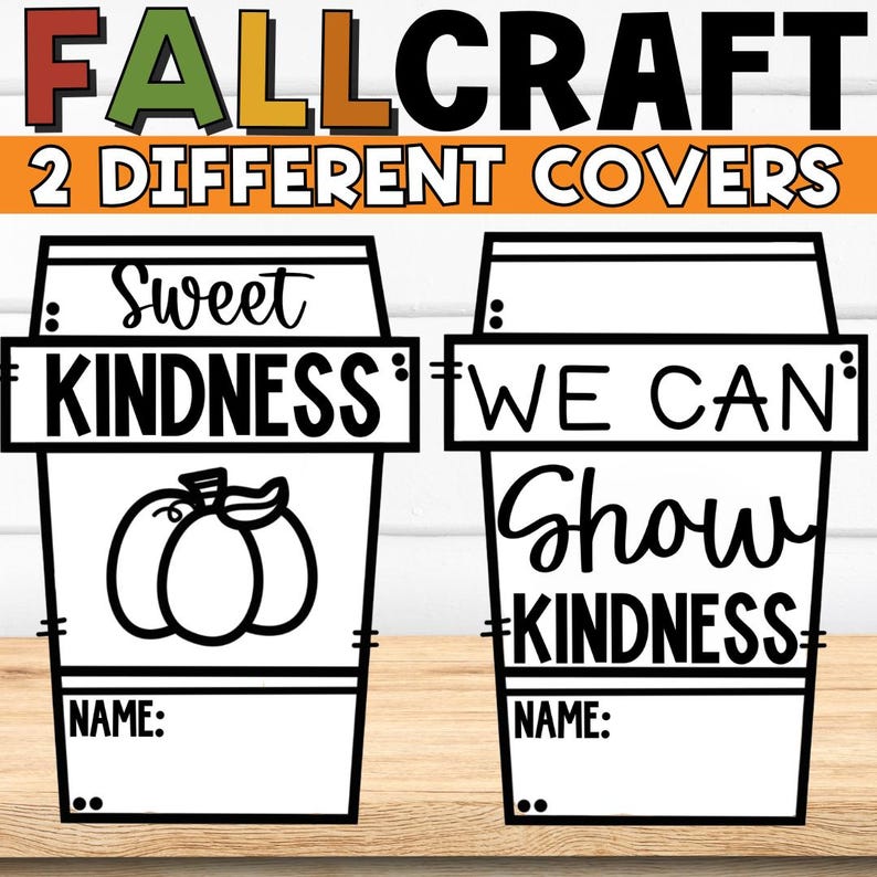 Fall ESL Kindness Writing Craft-pumpkin Spice Latte Autumn Bulletin ...