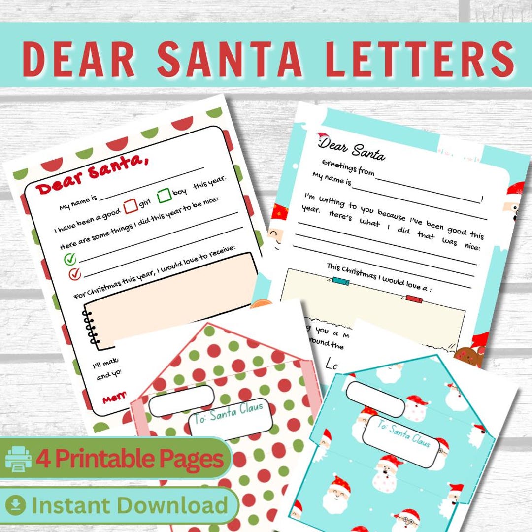Letter to Santa Fun Christmas Writing Activity for Kids Holiday Writing ...