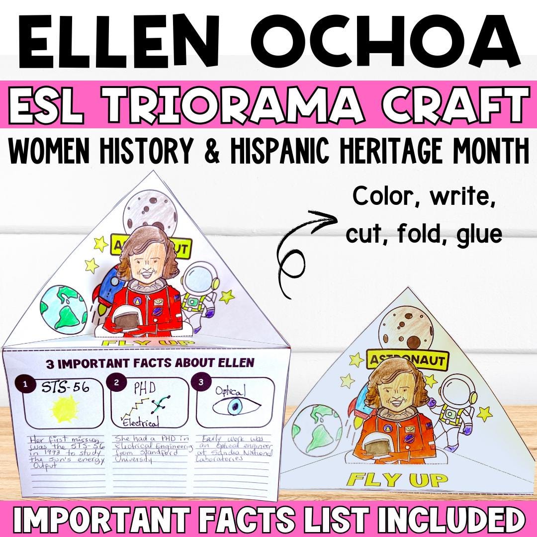 Ellen Ochoa ESL Craft 3D Women History Month Hispanic Heritage Month ...