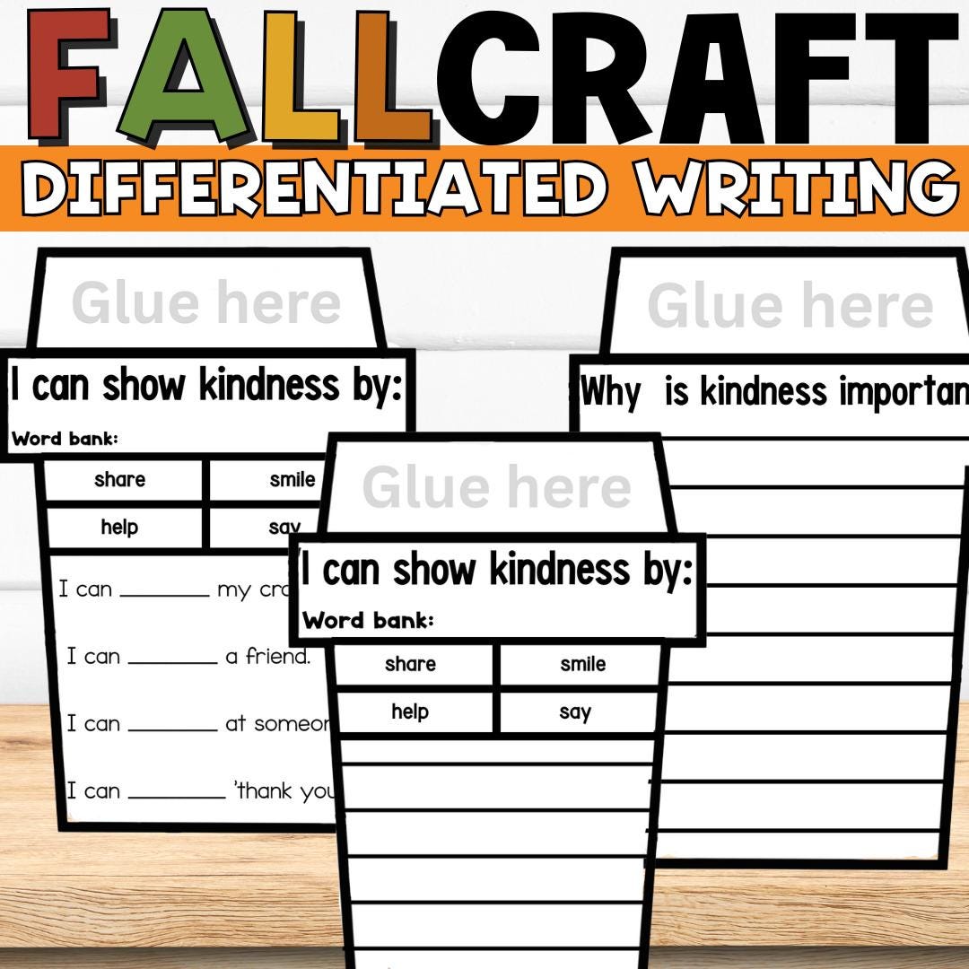Fall ESL Kindness Writing Craft-pumpkin Spice Latte Autumn Bulletin ...