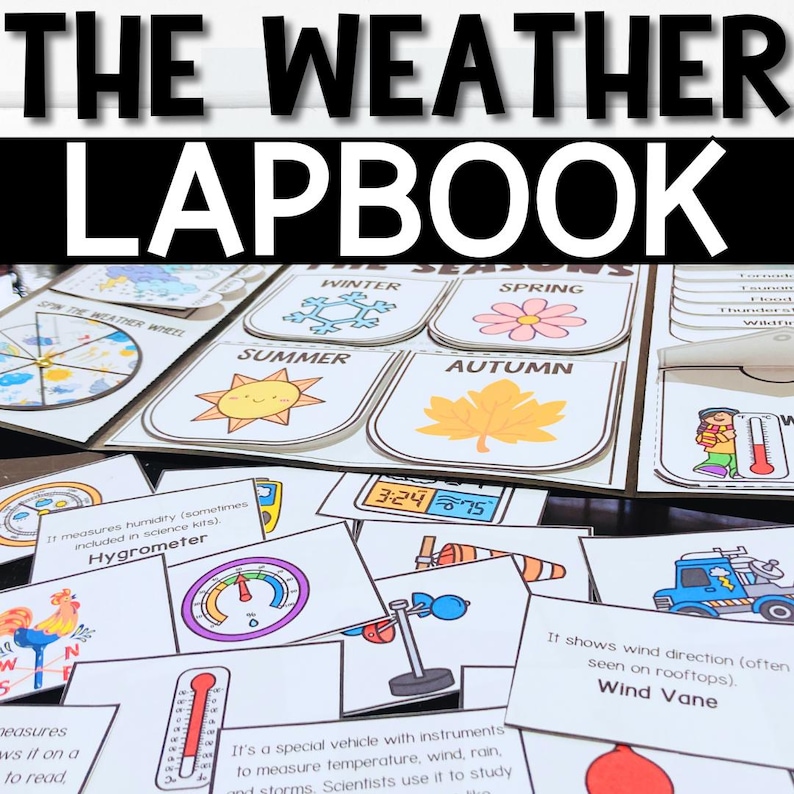 Interactive Weather Lapbook Craft- Science & ESL ELL Elementary ...