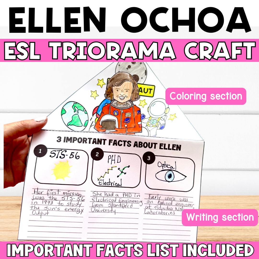 Ellen Ochoa ESL Craft 3D Women History Month Hispanic Heritage Month ...