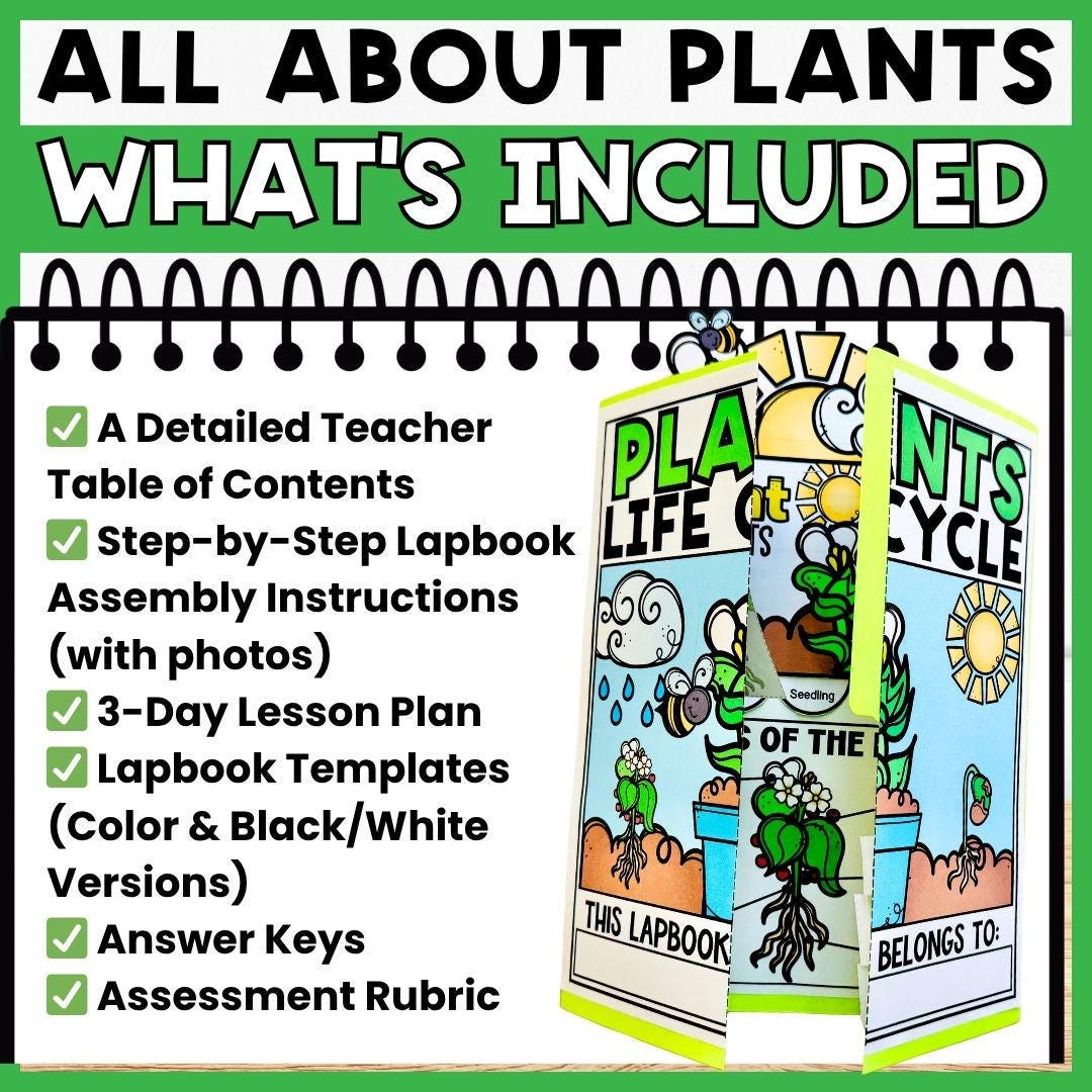 Plant Life Cycle Lapbook ESL Project | Informational Writing Unit ...