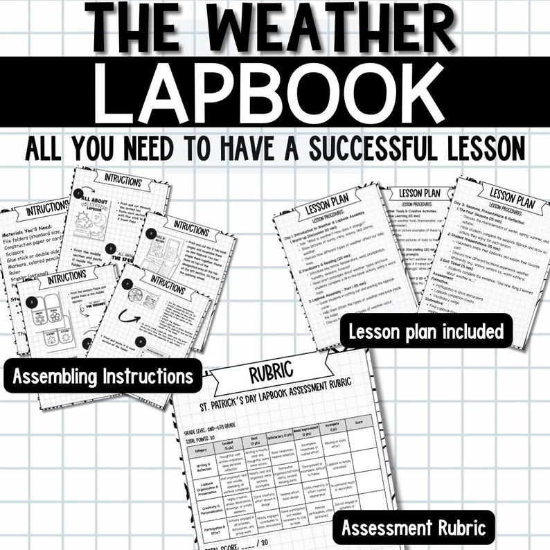 Interactive Weather Lapbook Craft- Science & ESL ELL Elementary ...