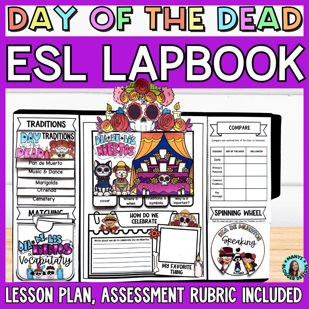 Dia De Muertos-day of the Dead Lapbook-esl Holiday Writing Craft Unit ...