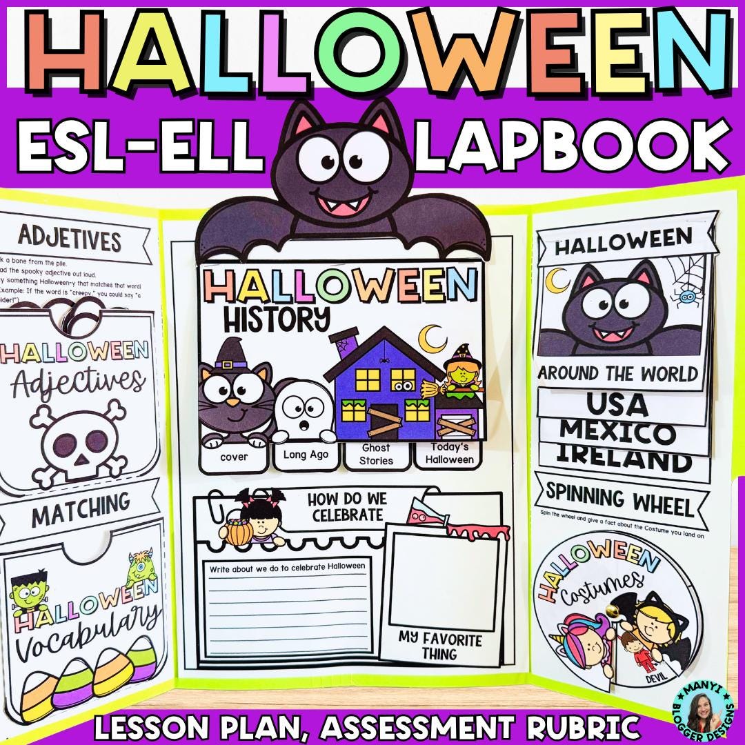 Halloween ESL Writing Lapbook: Low-prep Fall Activity for Grades 2-5 ...