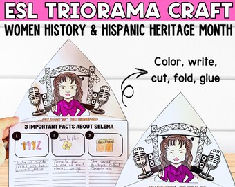 Selena Quintanilla Triorama Craft: Women's History Month Activity (PDF ...