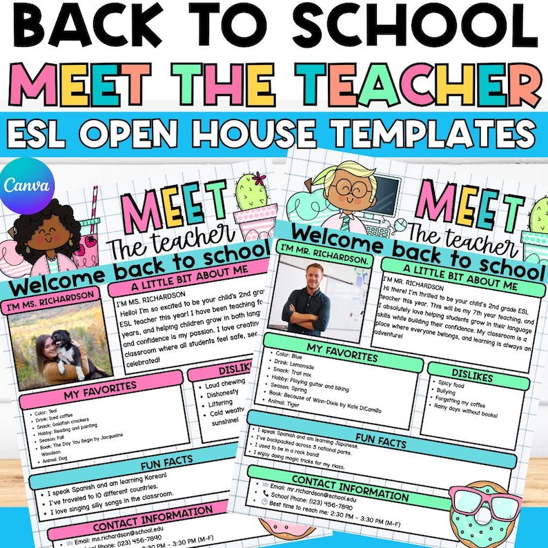 Editable ESL Meet the Teacher: Back to School Night Handout-form for ...