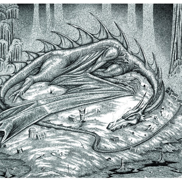 Ink Drawing Dragon - Etsy