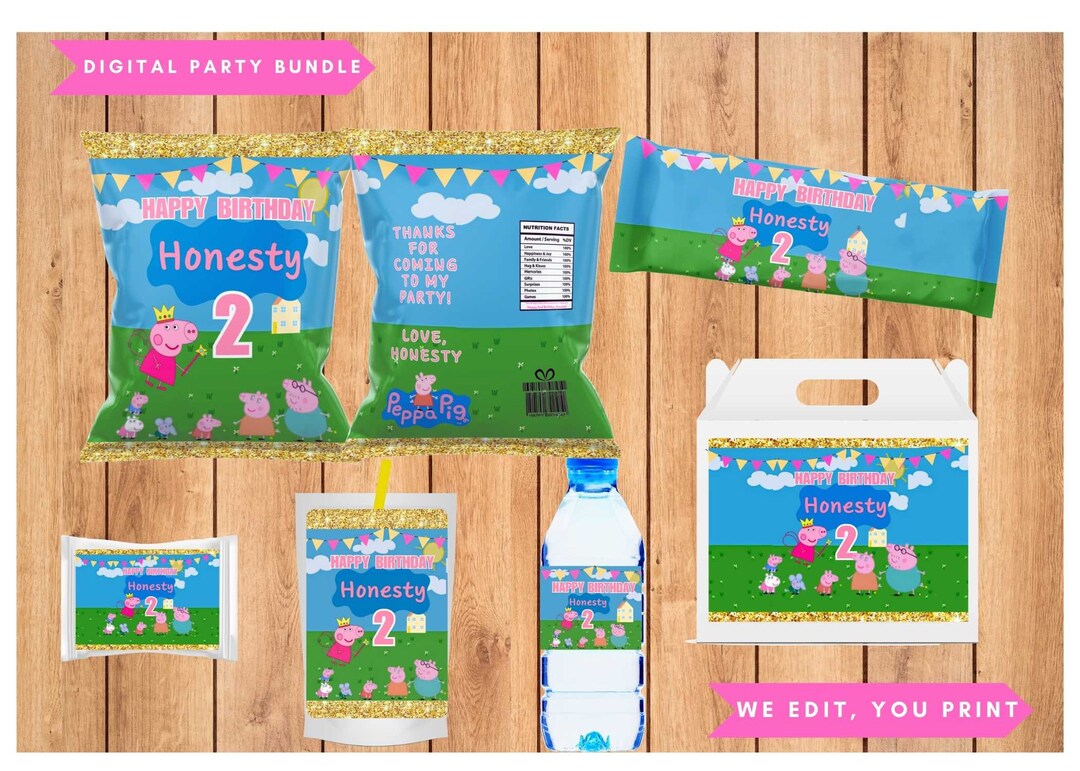 Digital Peppa Pig Party Bundle, Peppa Pig Birthday, Peppa Pig Party ...