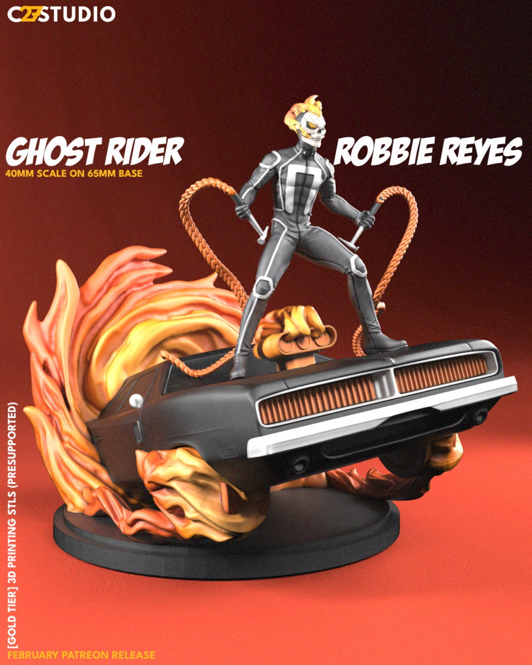 Ghost Rider Robbie Reyes 40mm Scale Miniature | Crisis Protocol Proxy ...