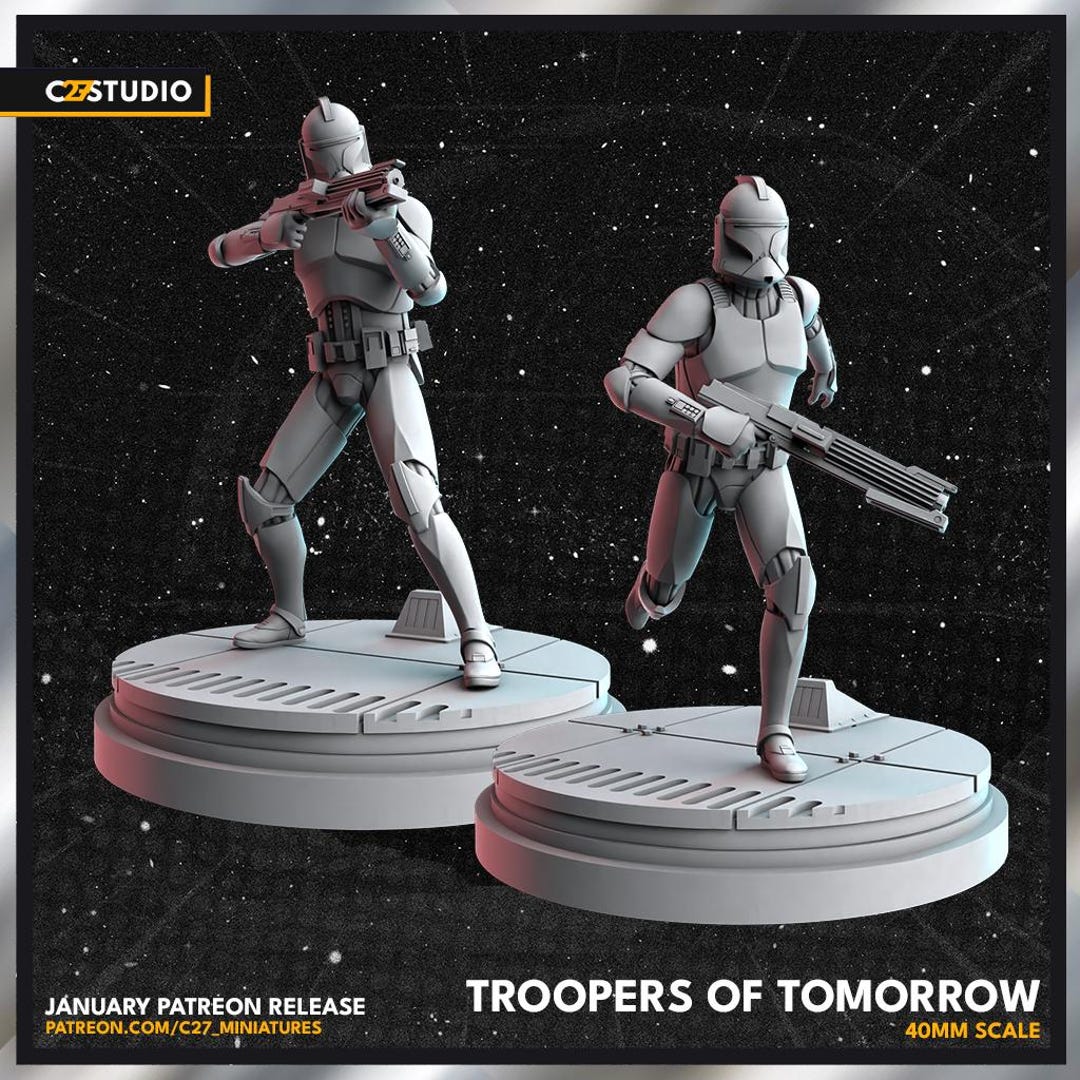 Clone Troopers 40mm Scale on 40mm Base Shatterpoint Proxy C27 - Etsy