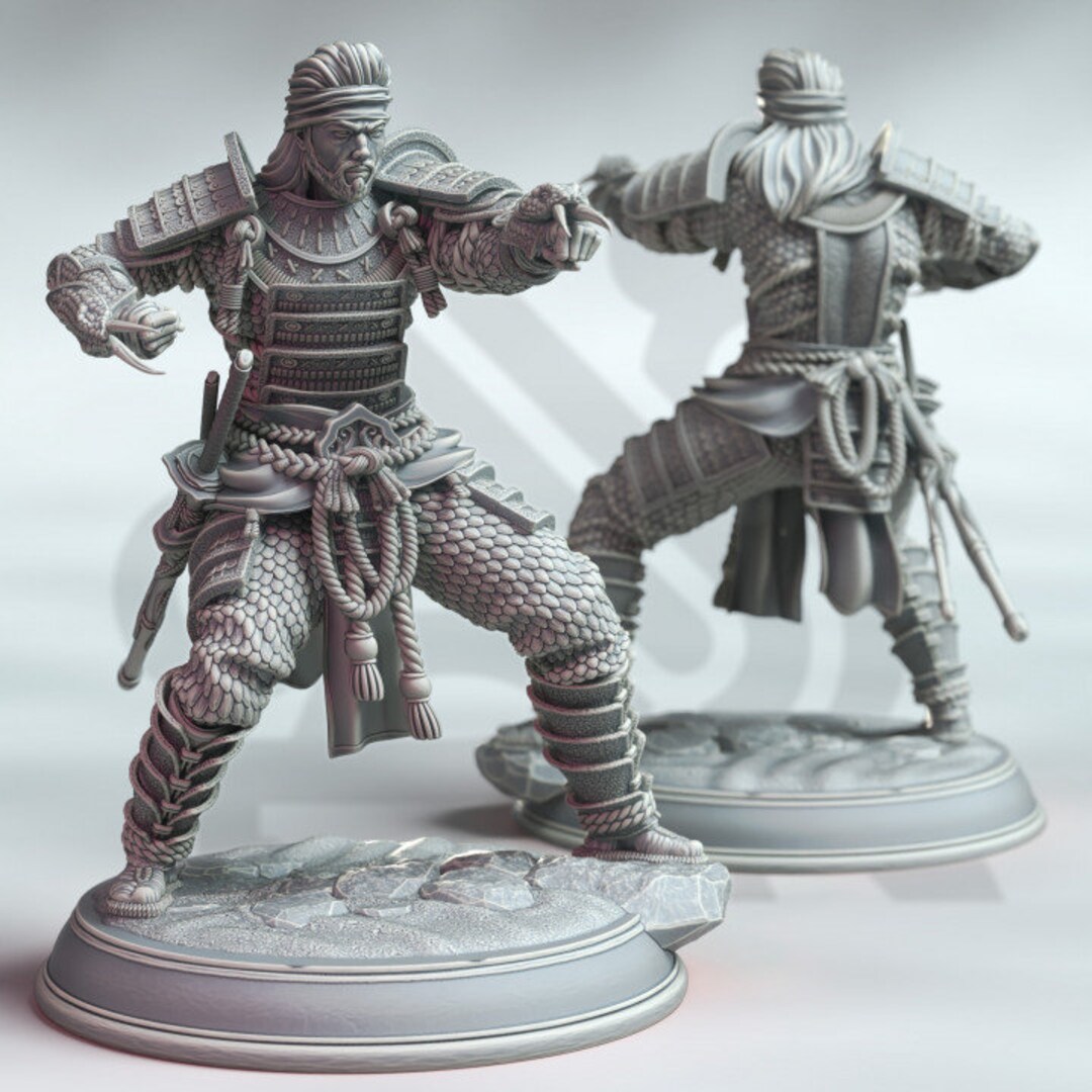 Samurai of the Serpent Kazuhira Orochi Dnd Miniature - Etsy