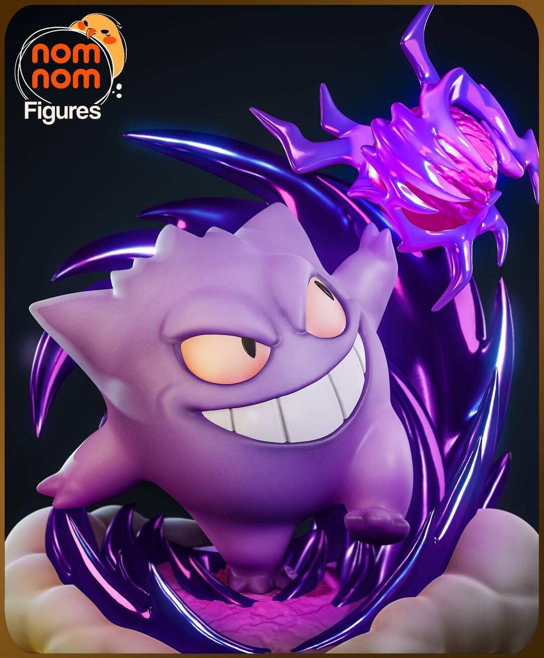 Chibi Gengar - Pokemon | Nomnom Figures | 3D Printed Statue - Etsy