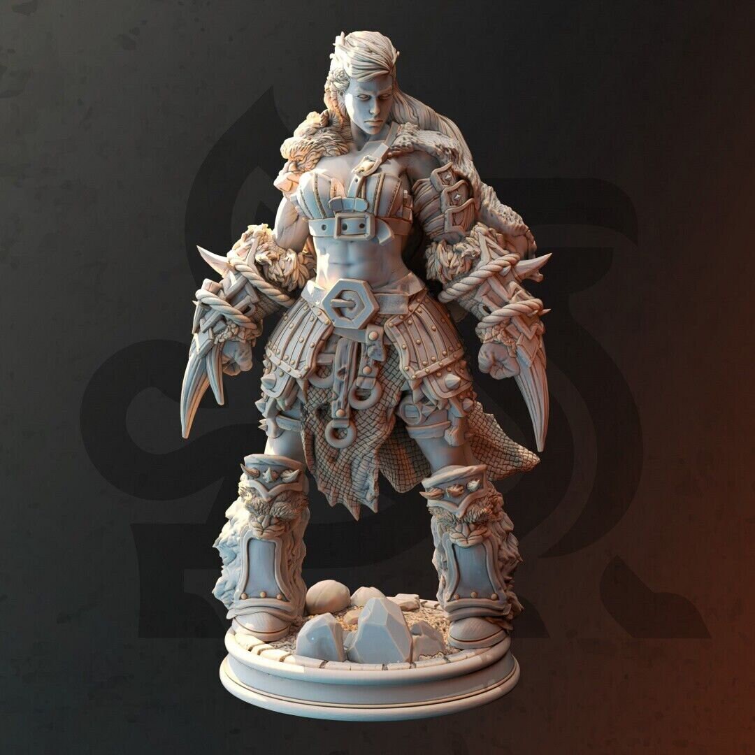 Human Berserker Barbarian Hilda Bjorn DM Stash Dnd Fantasy Miniature - Etsy