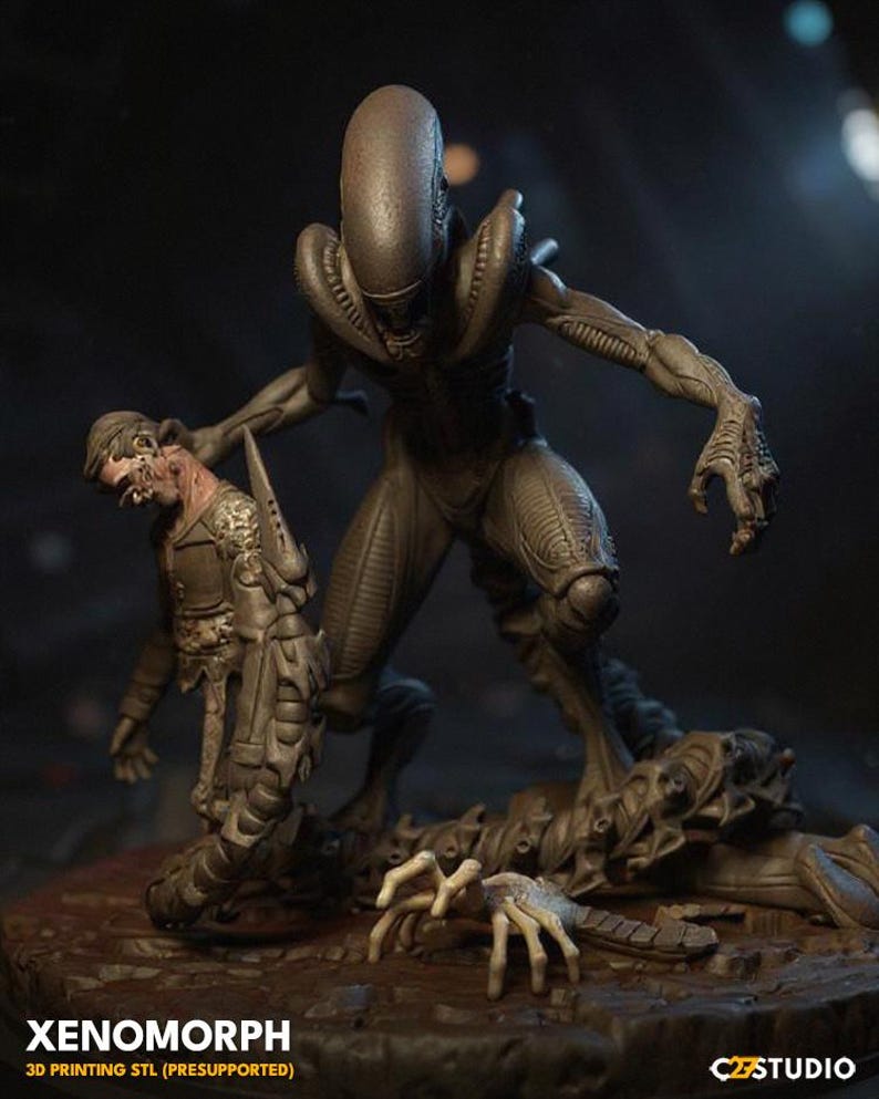 Xenomorph - 40mm on 65mm Base | Crisis Protocol Proxy | C27 - Etsy