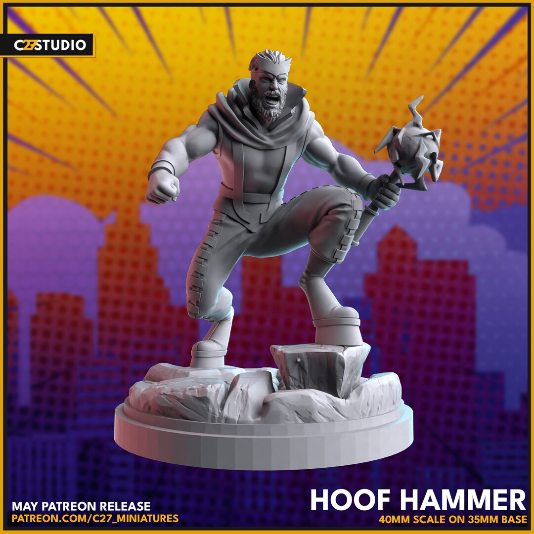 Hoof Hammer (40mm Scale on 35mm Base) | Crisis Protocol Proxy | C27 - Etsy