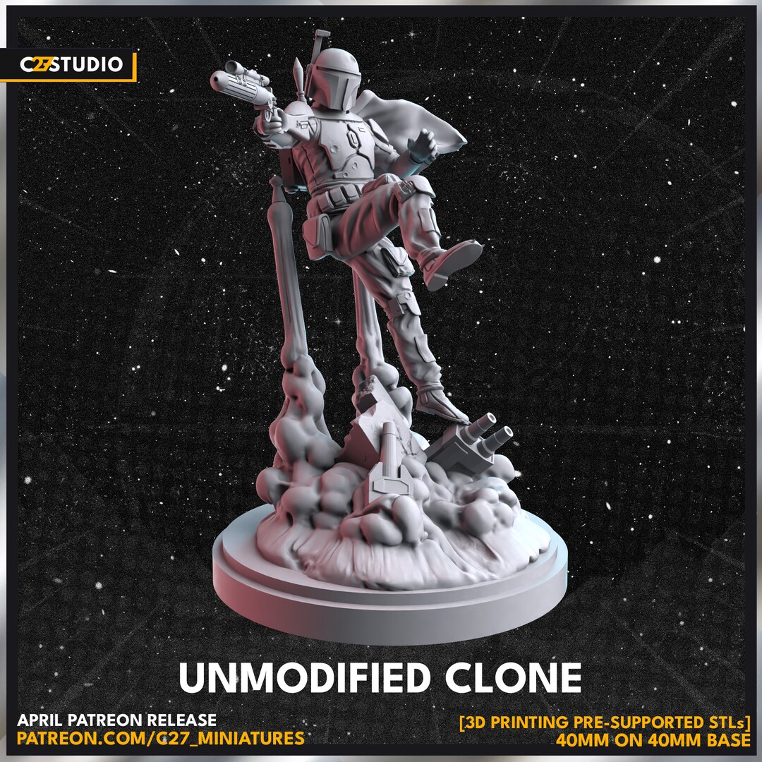 Boba Fett 40mm Scale on 40mm Base Shatterpoint Proxy C27 - Etsy