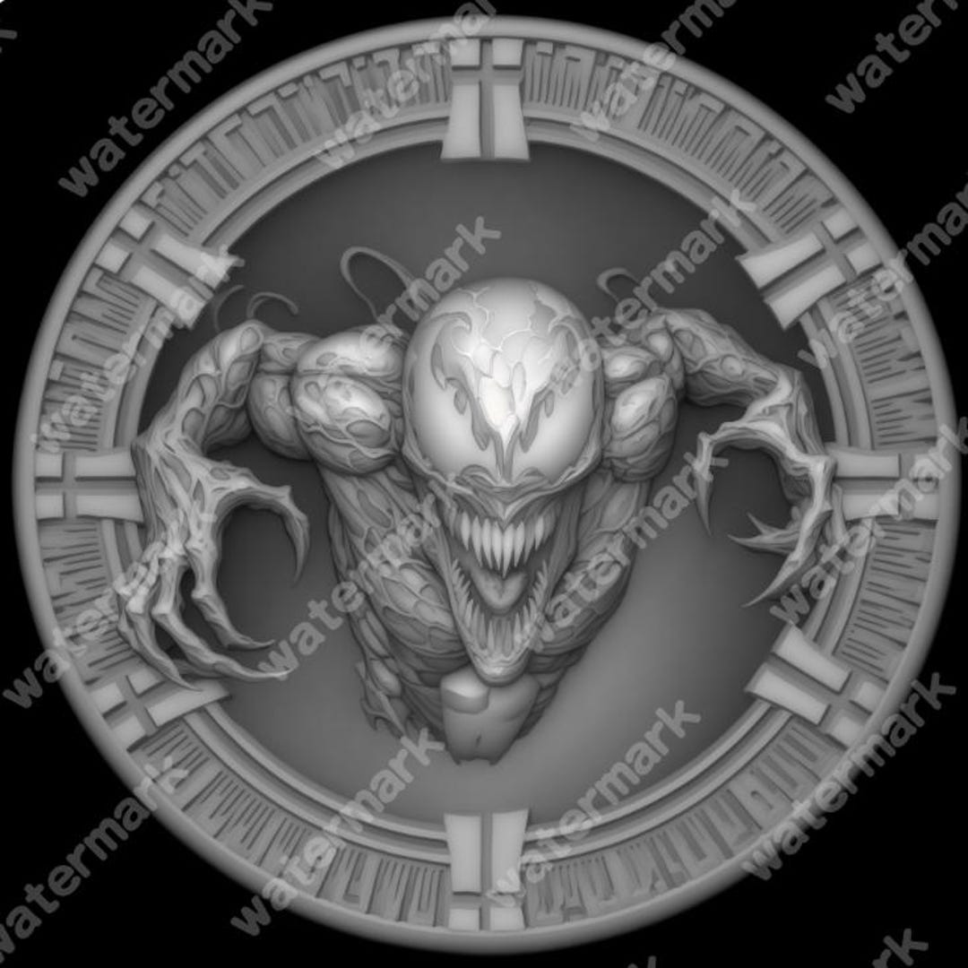 Carnage Depth Map: 3D Fiber Laser Engraving File (PNG Digital Download ...