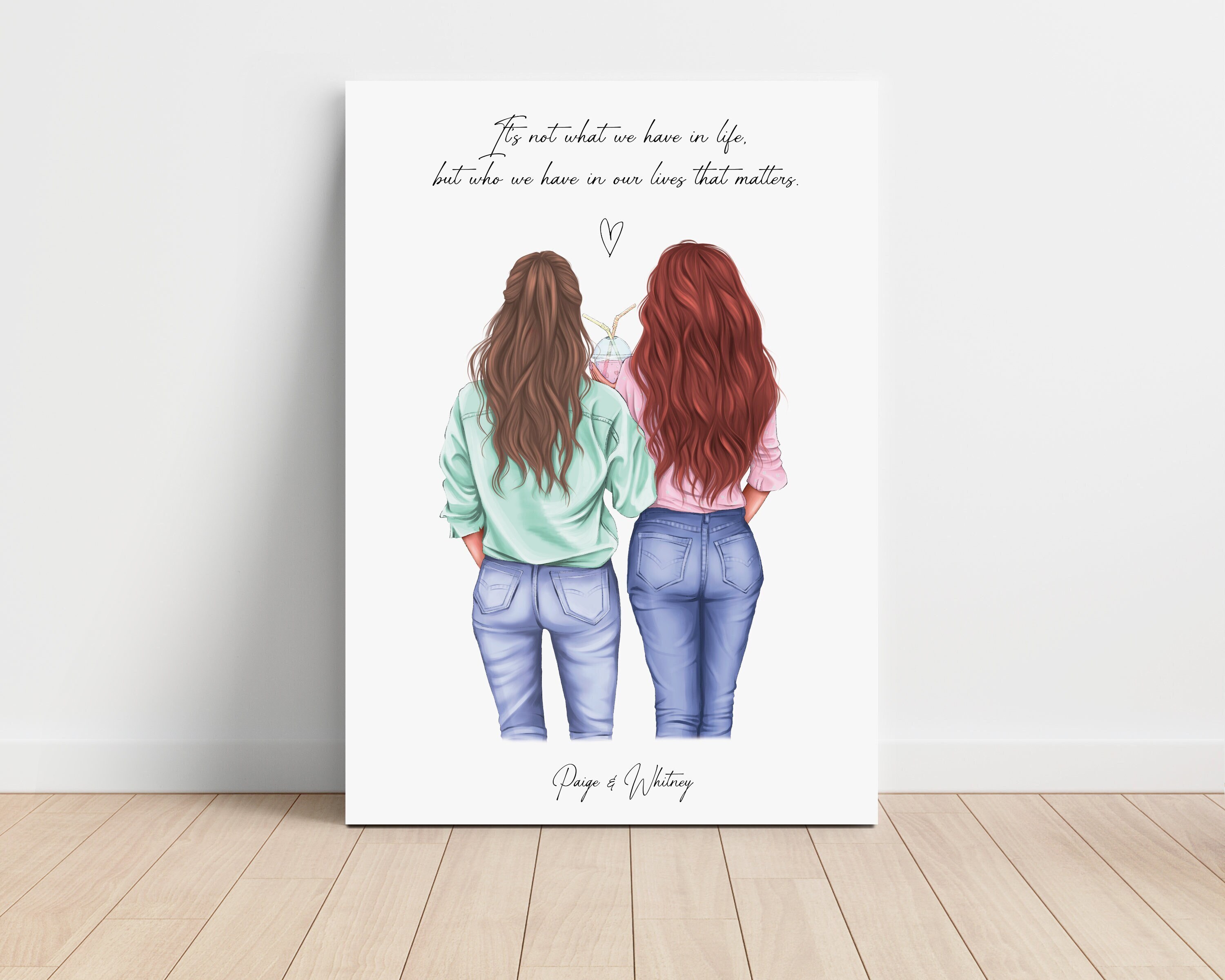 Best Friend Personalized Gift, Custom Best Friend Canvas, Gift for Her, BFF Custom Gift, Custom ...
