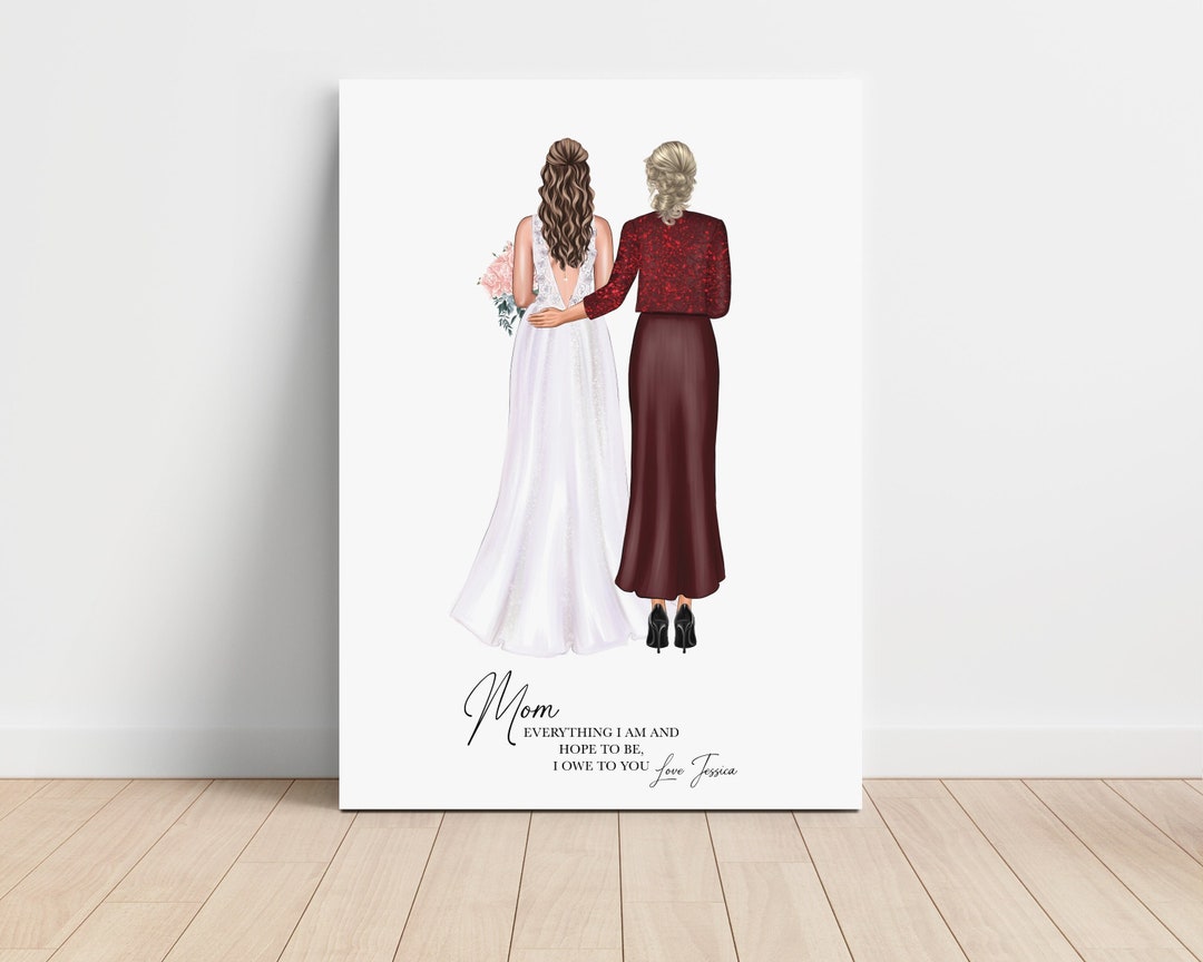 Personalized Mother of the Bride Canvas, Mom Wedding Gift, Customized ...