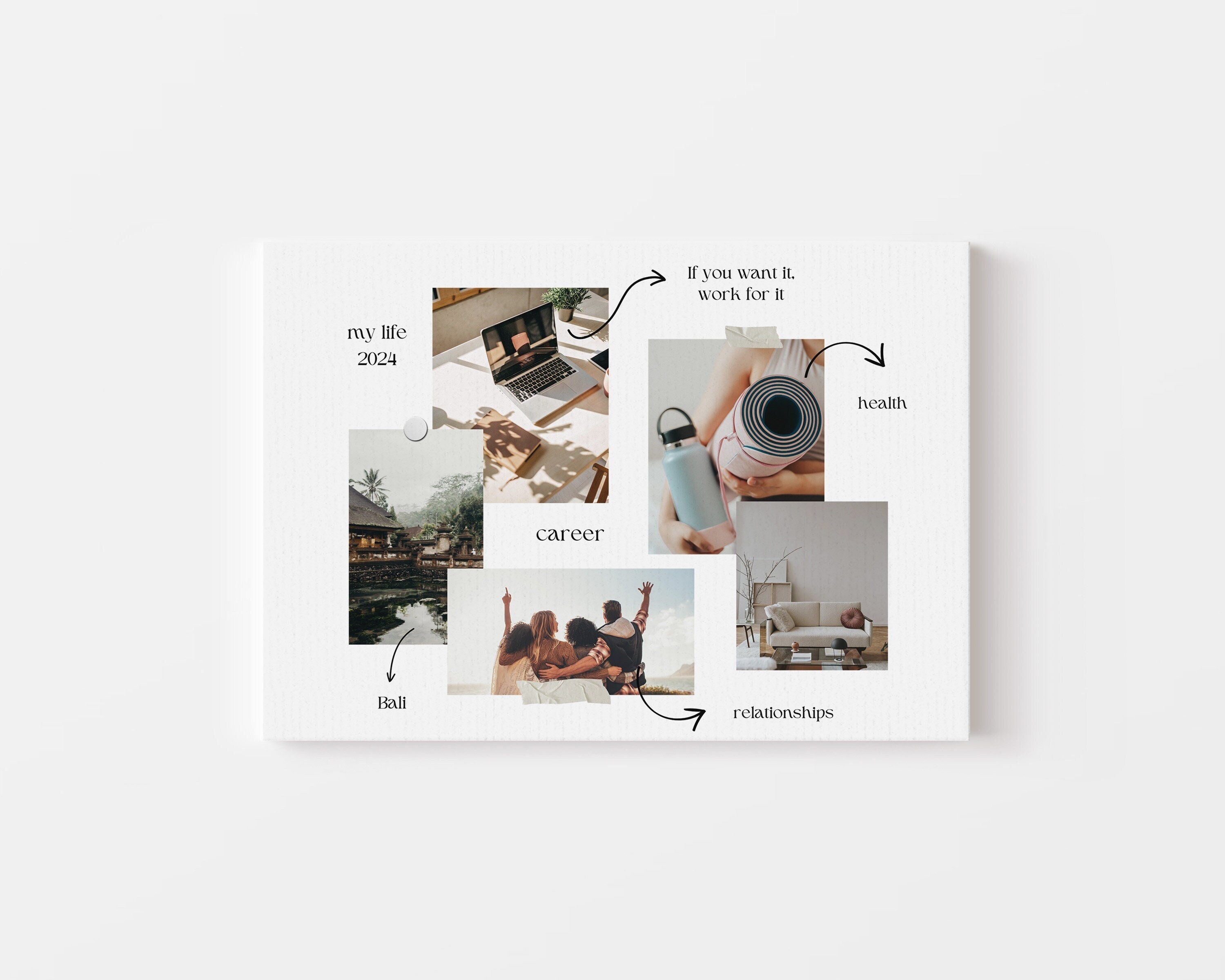 Custom Minimalist Vision Board, Personalized Dream Board for ...