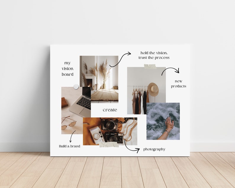 Custom Minimalist Vision Board, Personalized Dream Board for ...