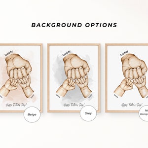 Personalized Dad and Kids Fist Bump Canvas, Father's Day Gift, Custom ...