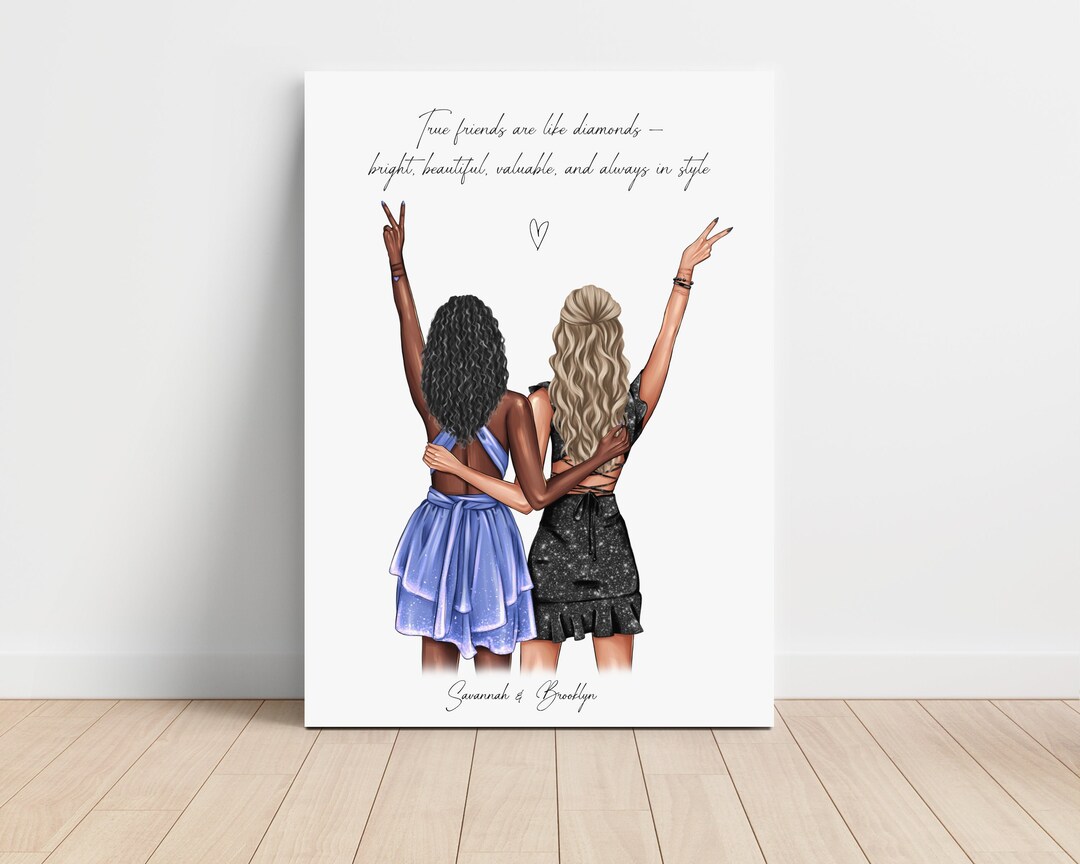 Best Friend Personalized Gift, Custom Best Friend Canvas, Gift for Her ...
