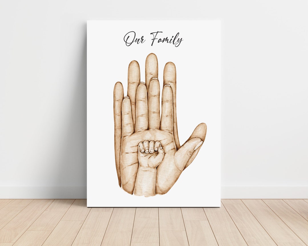 Personalized Family Hands Canvas, Family Hands Print, Custom Family ...