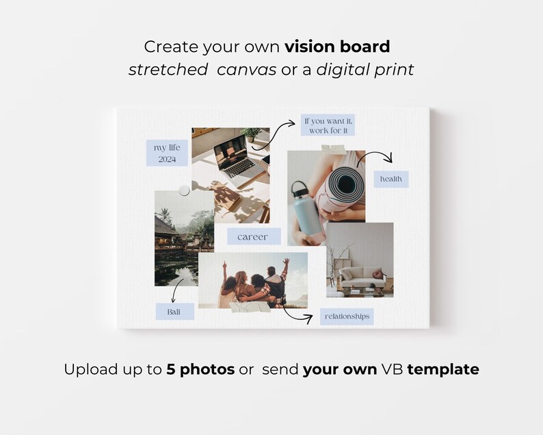 Custom Minimalist Vision Board, Personalized Dream Board for ...