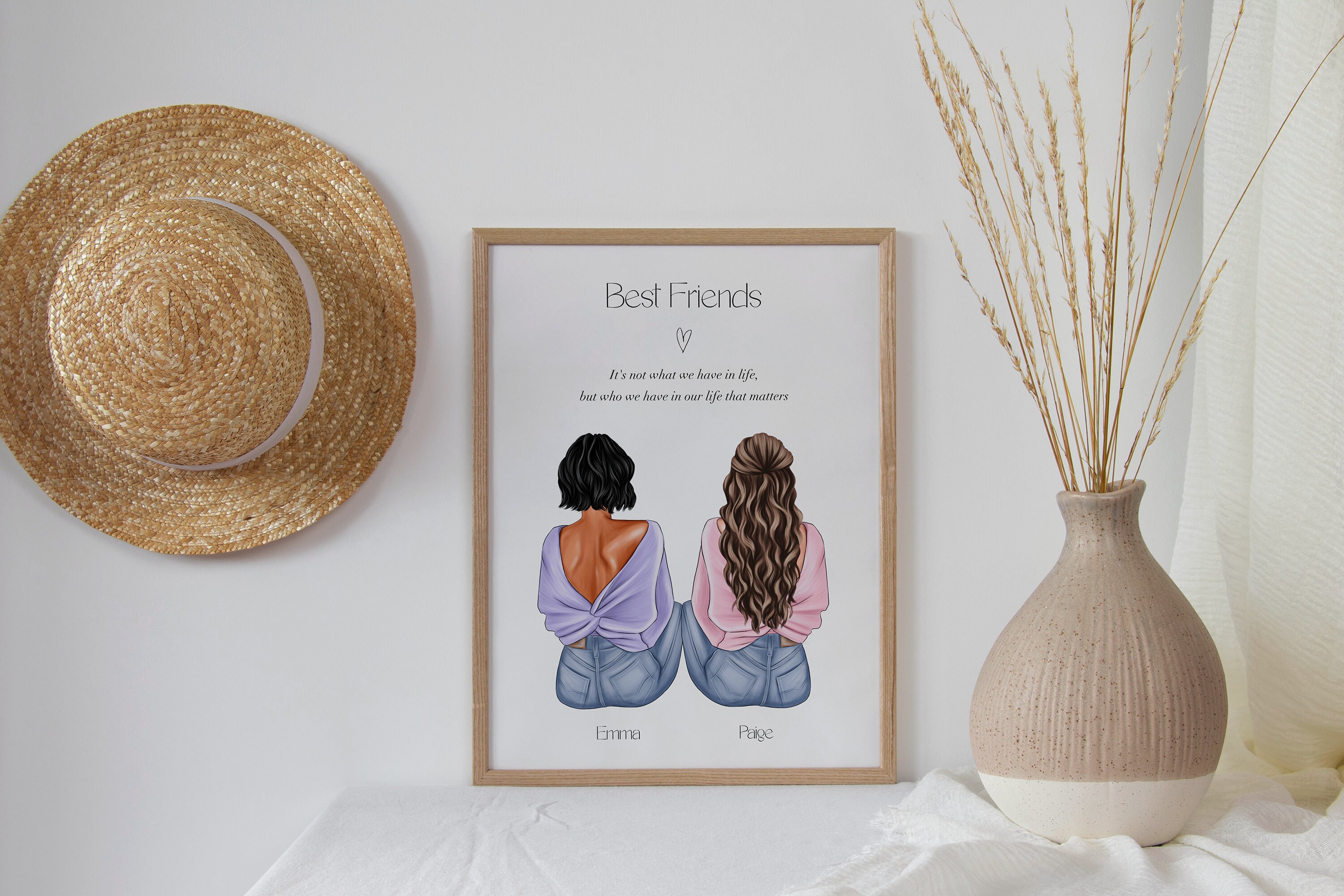 Best Friend Personalized Print, Custom Friend Canvas, Sister Printable ...