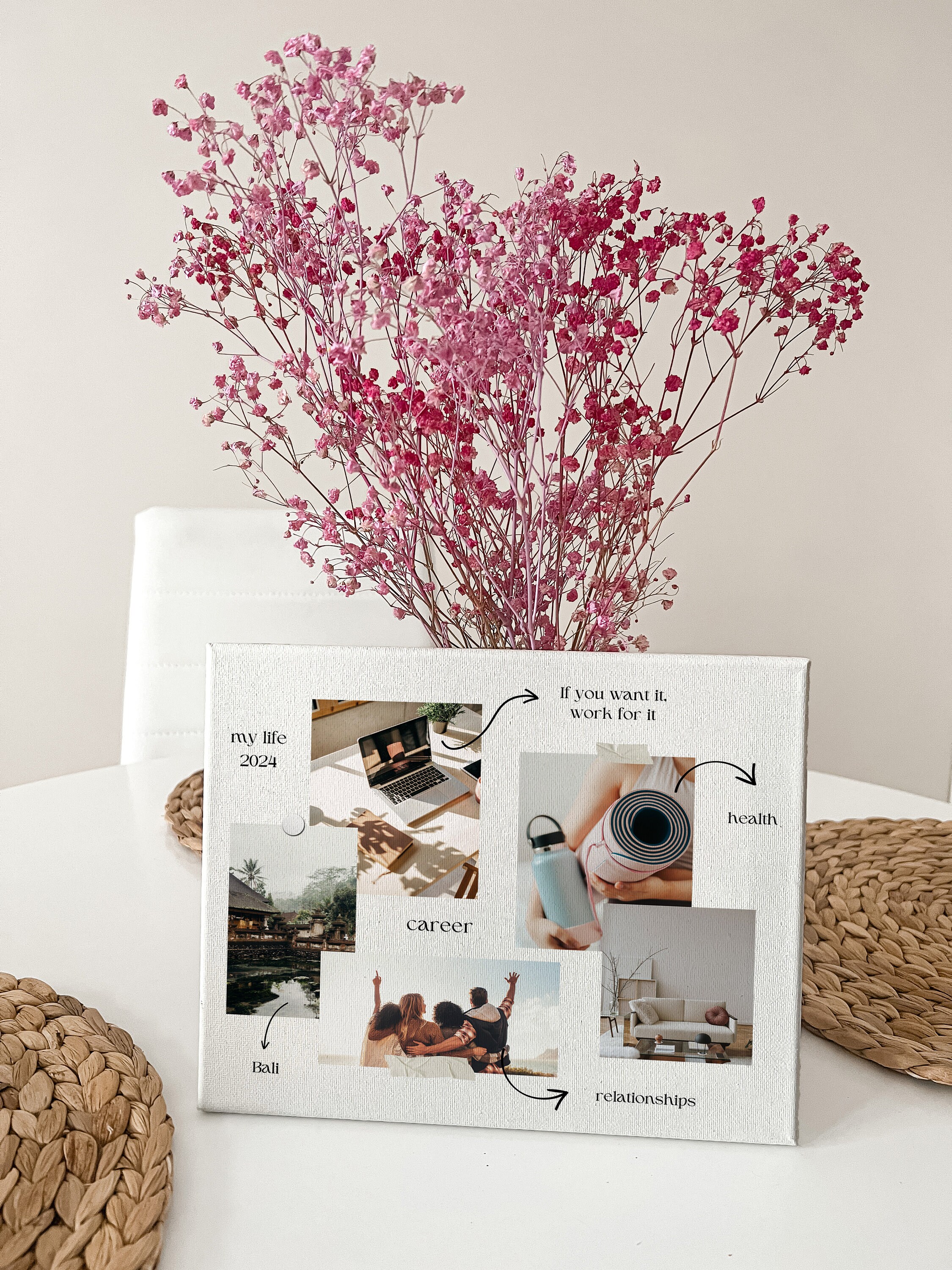 Custom Minimalist Vision Board, Personalized Dream Board for ...
