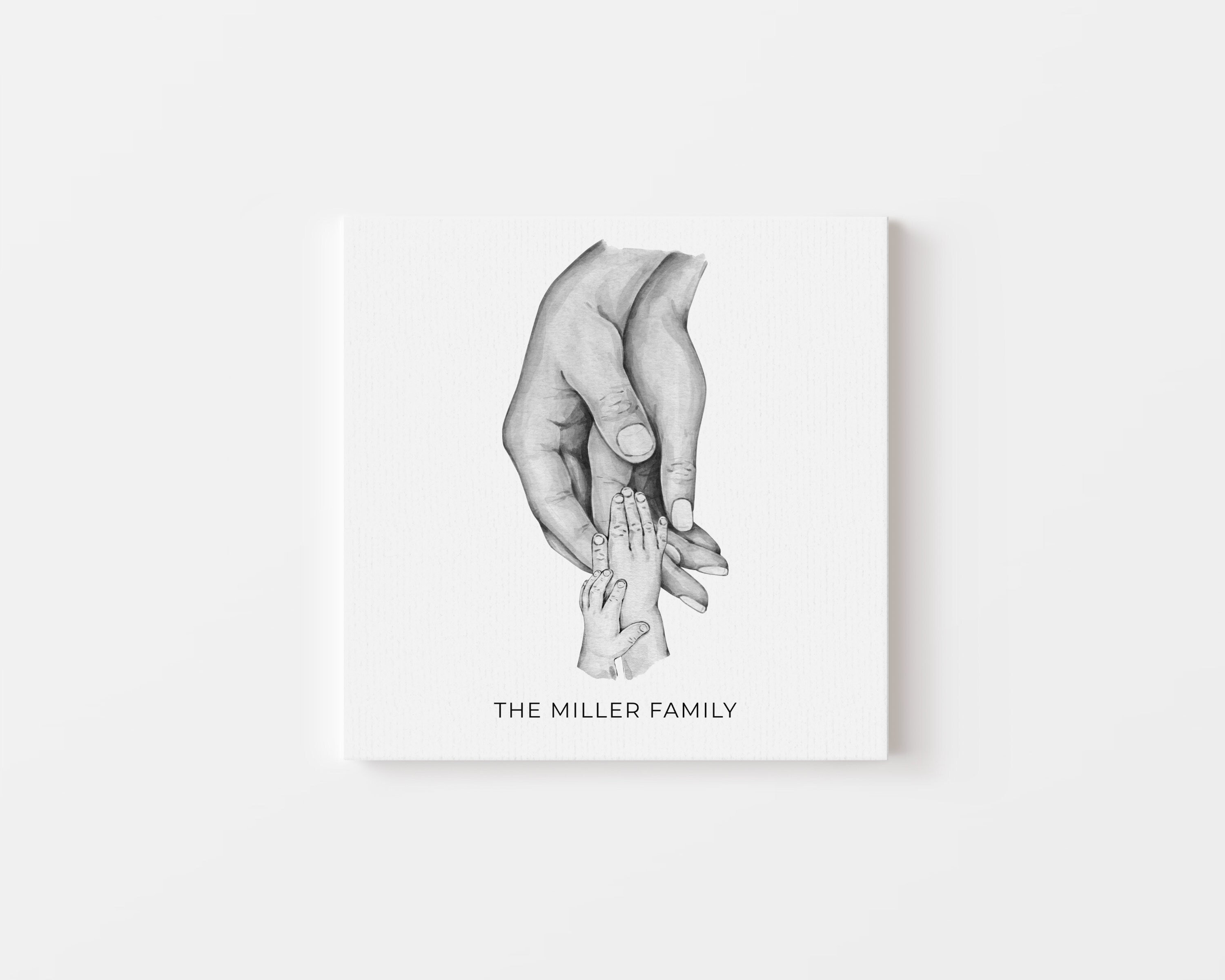 Personalized Family Hands Canvas, Family Holding Hands, Family Digital ...