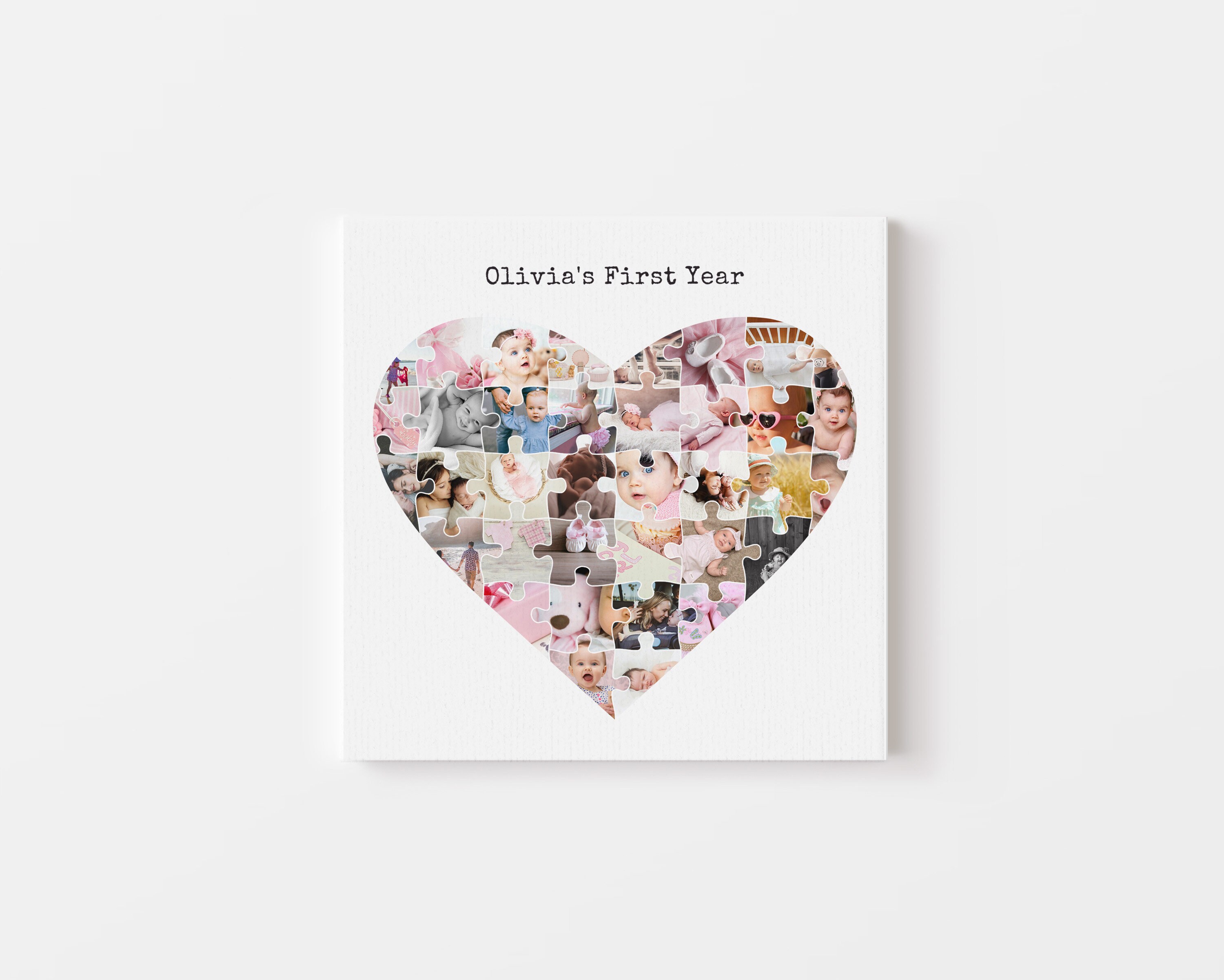 Heart Shape Collage Canvas, Anniversary Wall Art, Picture Frame ...