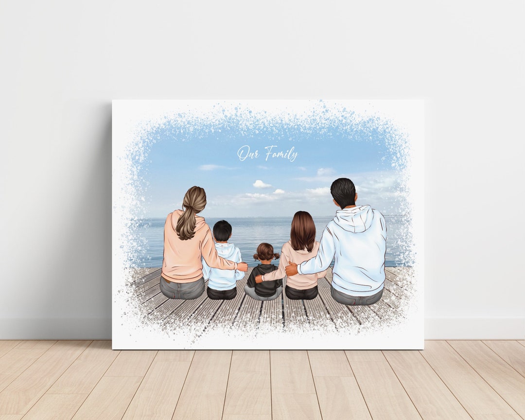 Personalized Family Portrait, Custom Family Print With Pets, New Home ...