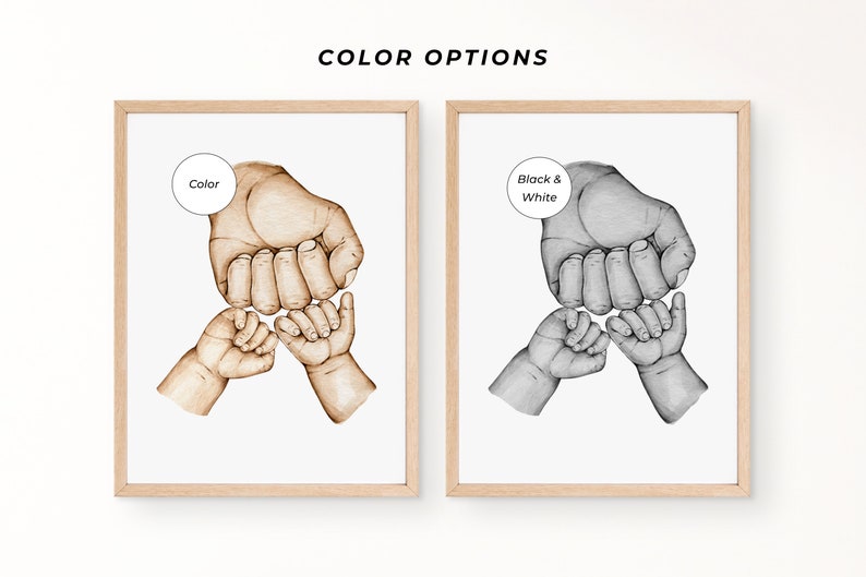 Personalized Dad and Kids Fist Bump Canvas, Father's Day Gift, Custom ...