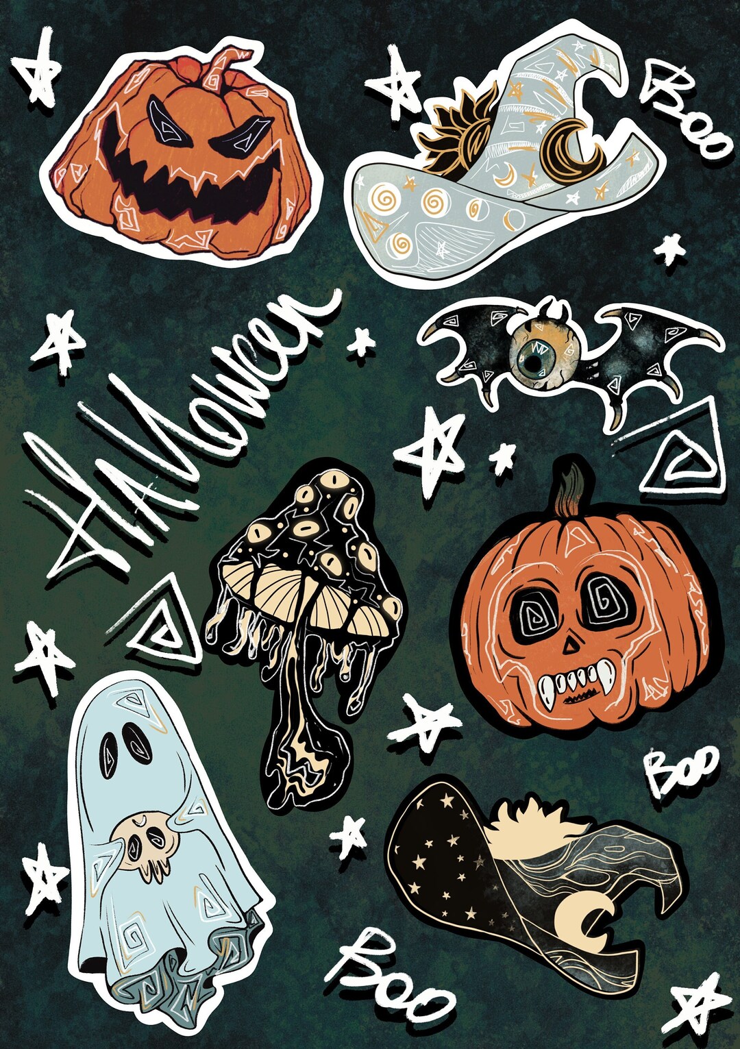 Spooktacular Halloween Sticker Pack: Creepy, Cute, and Everything in ...
