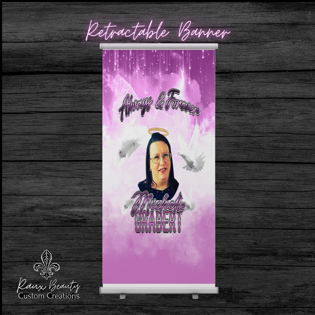 Elegant Retractable Banners for Funerals & Homegoings | Custom Memorial ...