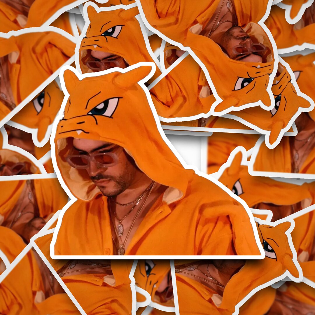 Bad Bunny Charizard Onesie Sticker | Bad Bunny Stickers | Bad Bunny ...