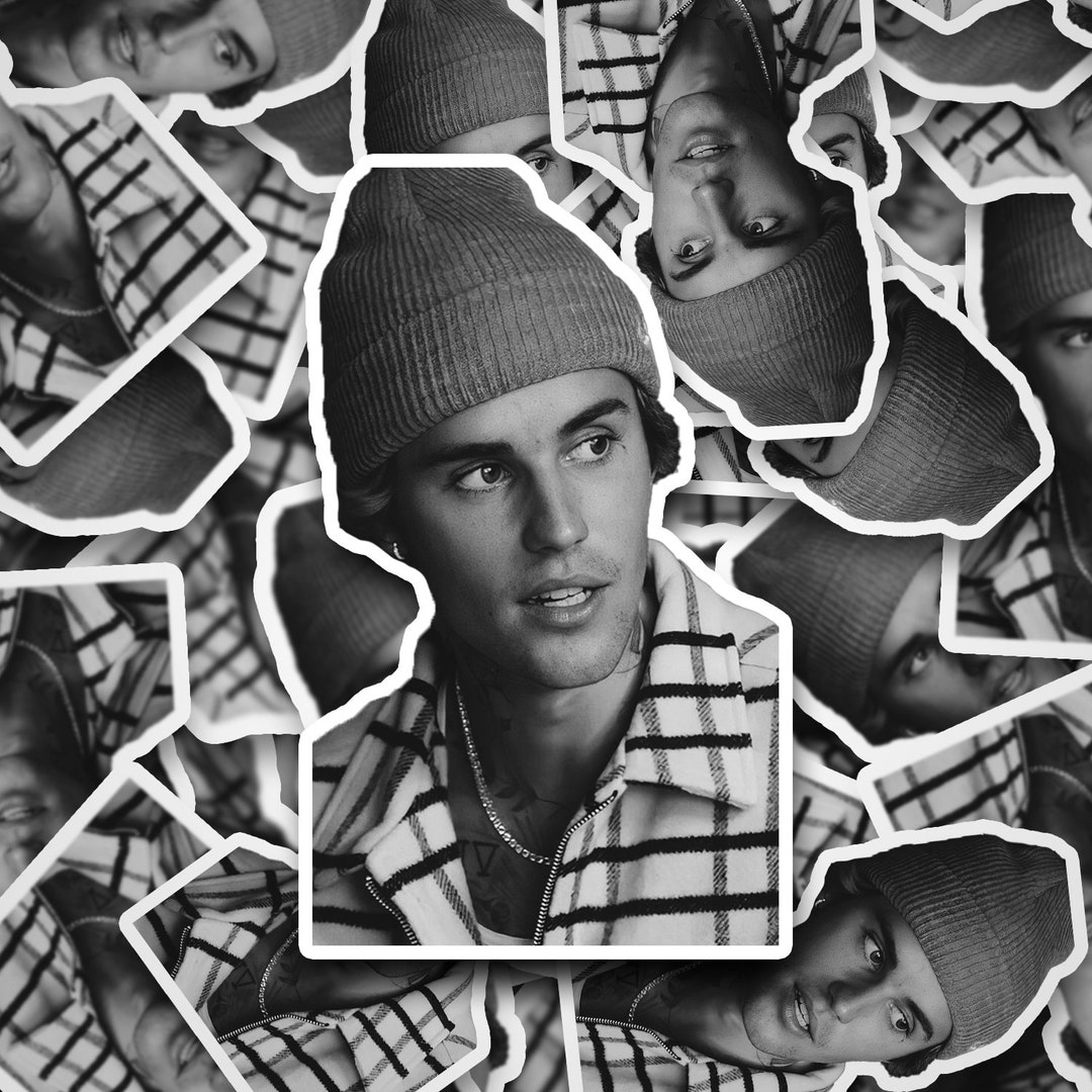 Justin Bieber Black and White Sticker | Justin Bieber Stickers | Justin ...