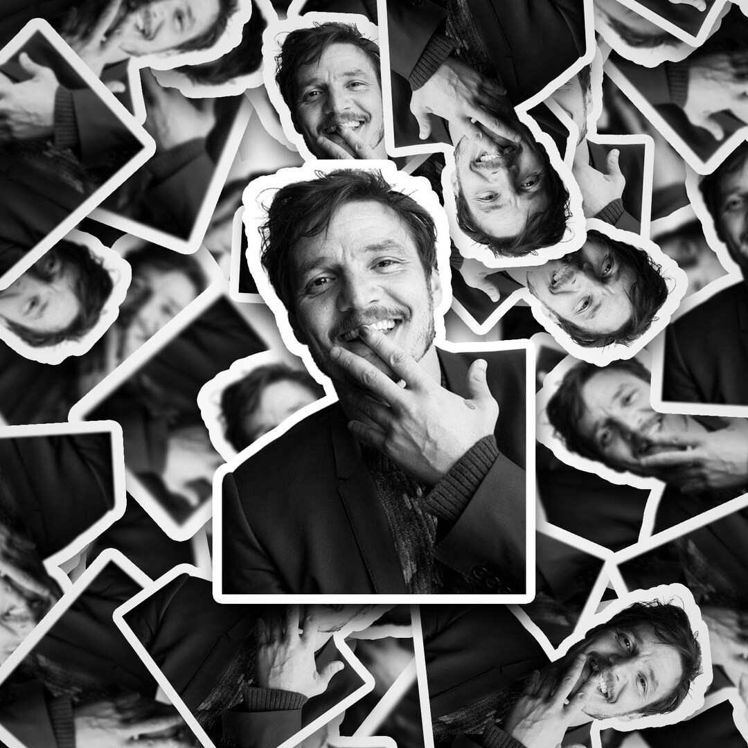Pedro Pascal B&W Smile Sticker Pedro Pascal Vinyl Decal for Laptop ...