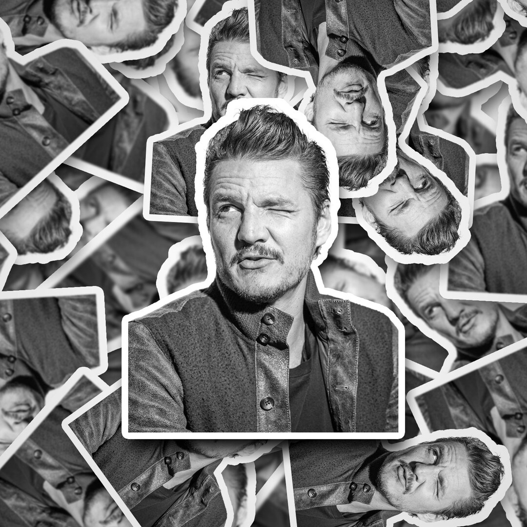 Pedro Pascal Black and White Sticker Pedro Pascal Vinyl Decal for ...