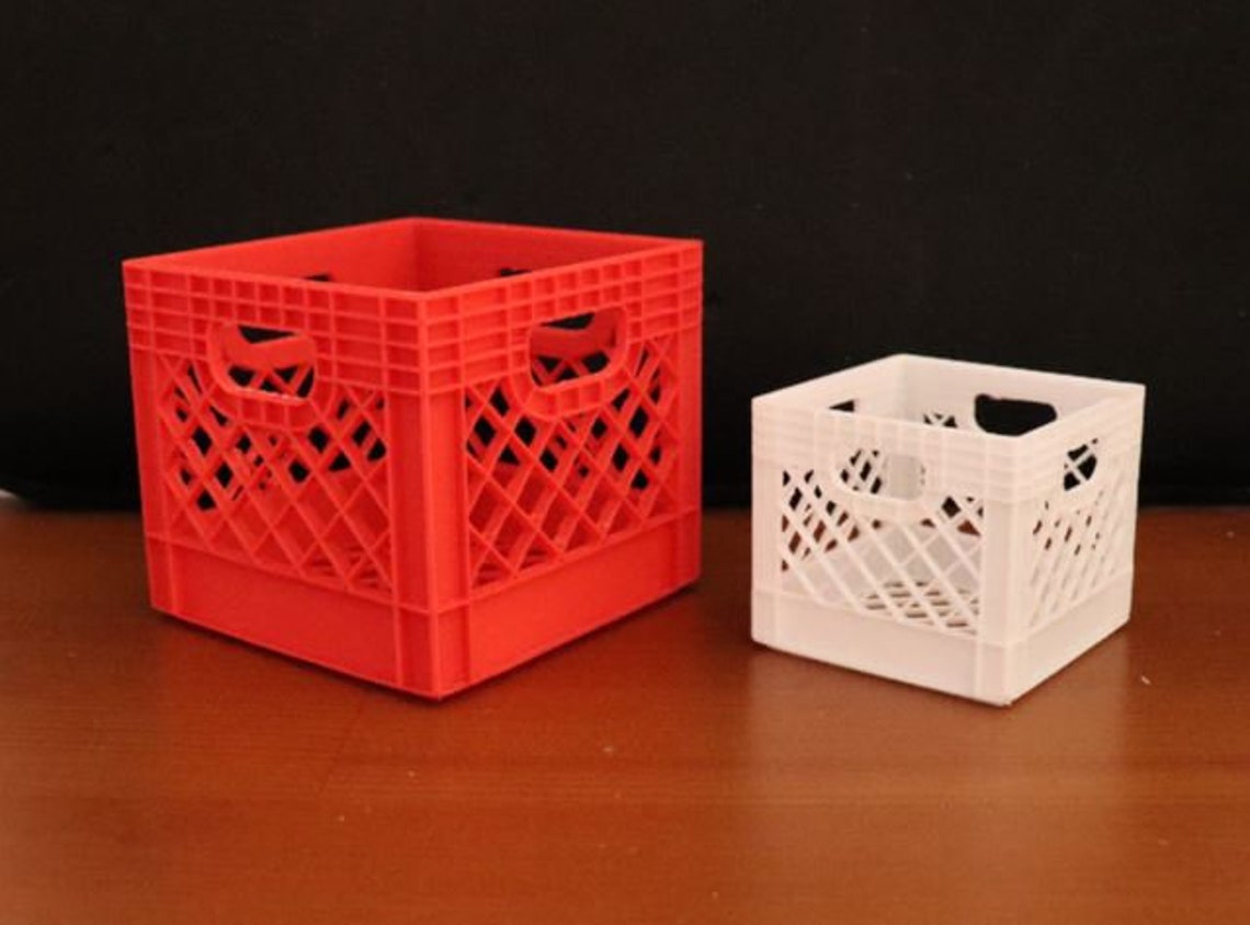 Mini Milk Crate Desk Organizer | 3D Printed Holder | Perfect for ...